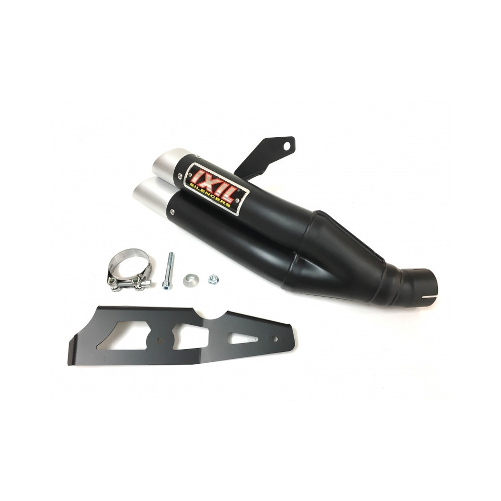 Silencieux IXIL Dual Hyperlow L3XB inox noir / alu - Kawasaki Z900 Full