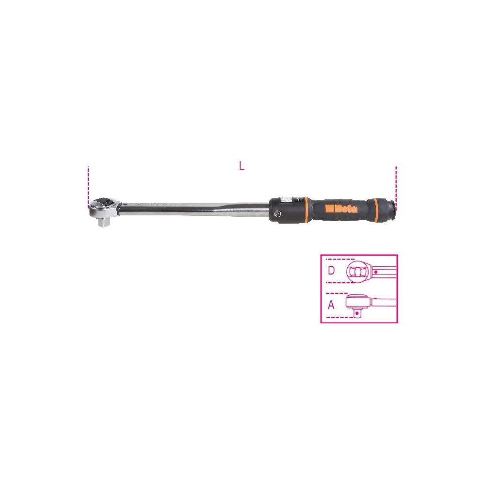 Clé dynamométrique à déclanchement BETA 10-50Nm 3/8'' avec cliquet ...