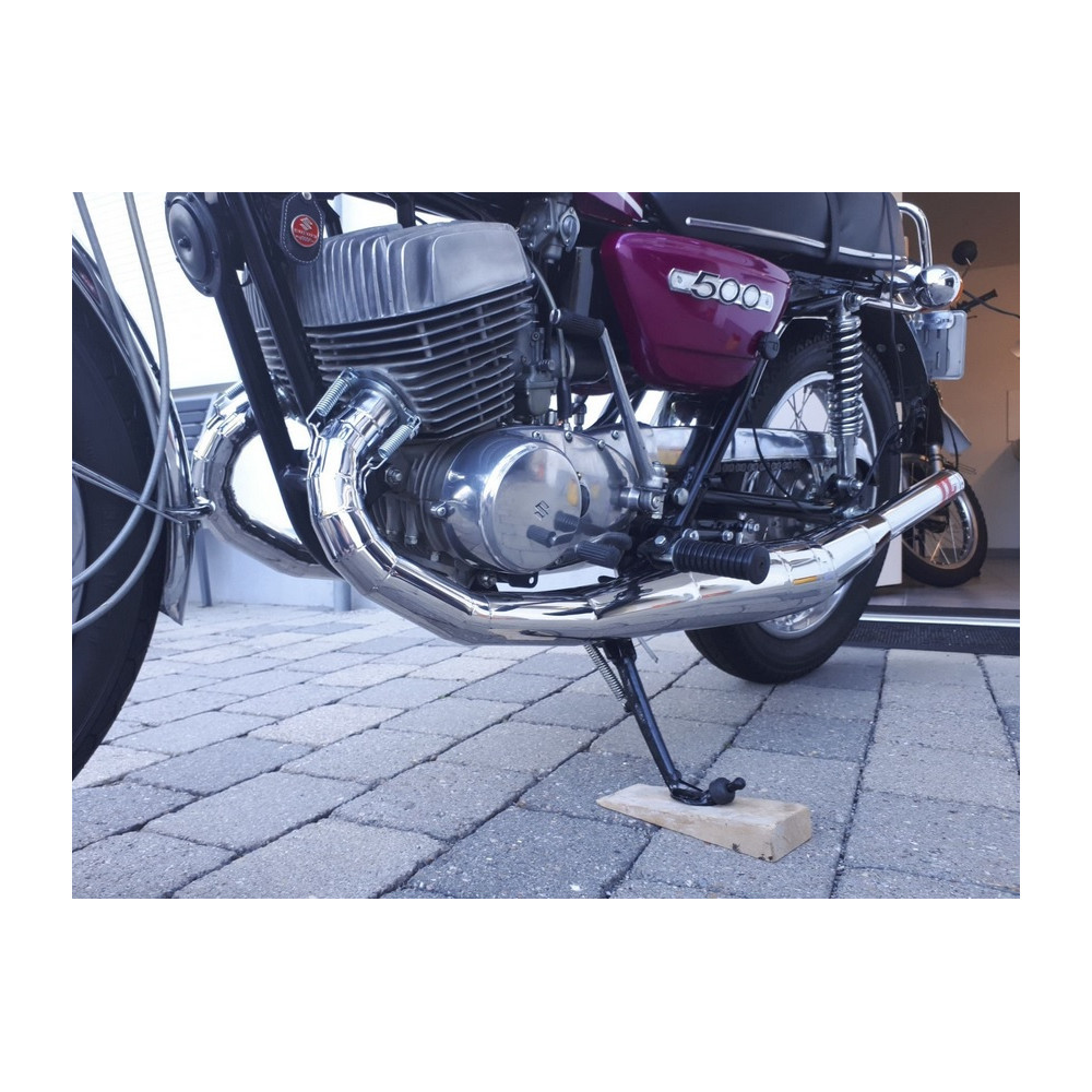 Echappement Jim Lomas acier polis miroir Suzuki GT 500 et T500