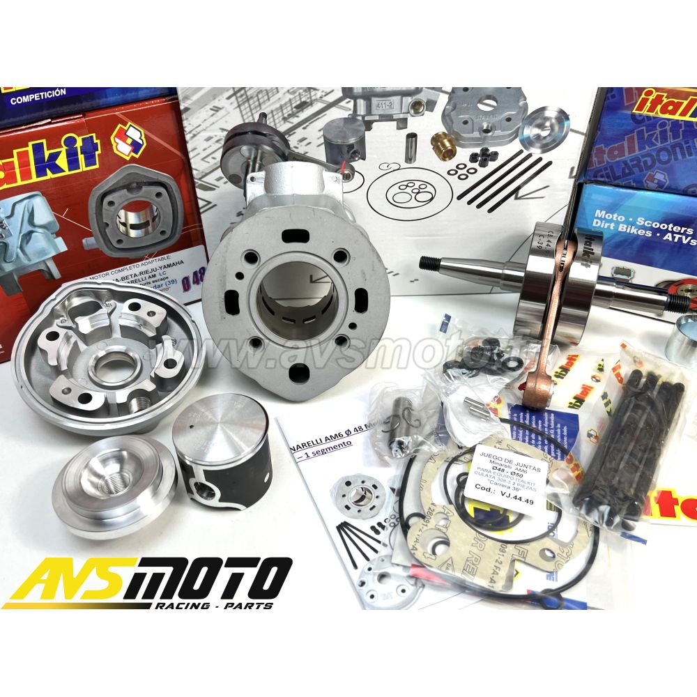 Kit 70cc Italkit Racing - cylindre et vilebrequin - Minarelli AM6